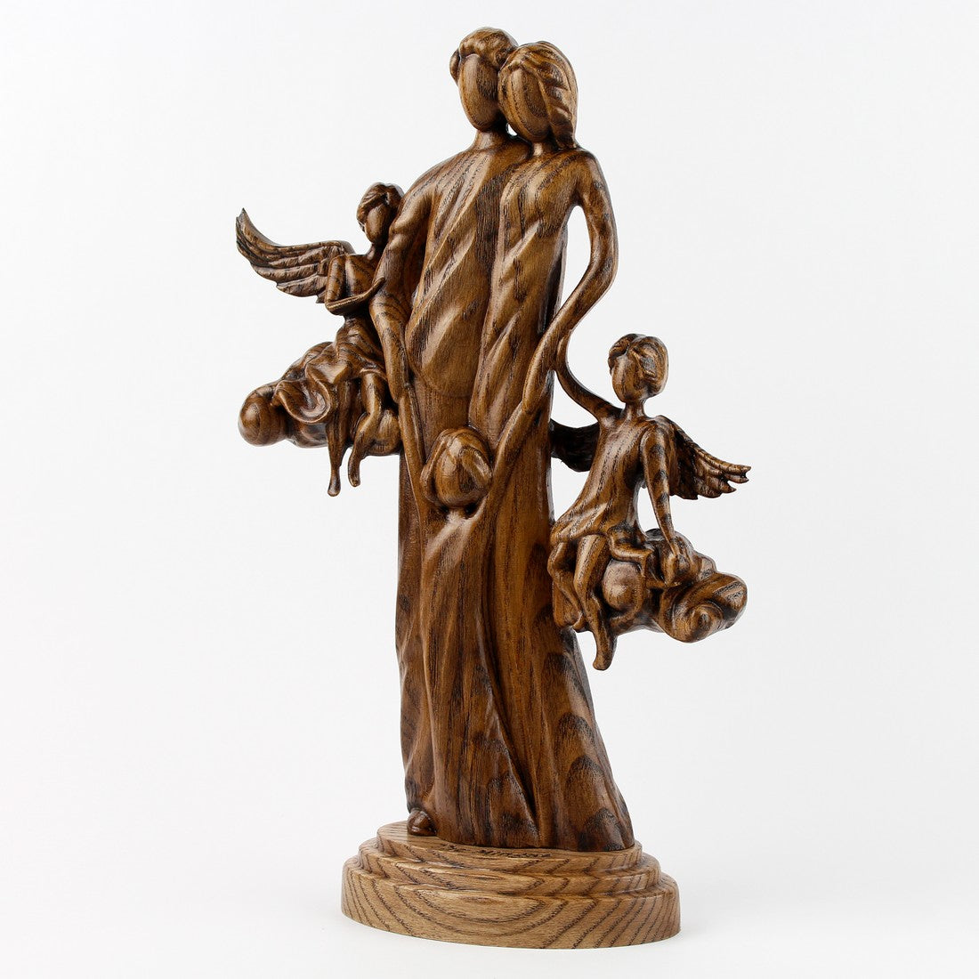 Buy Wooden Carved Angel with Family for Sale | WoodSoulCarving